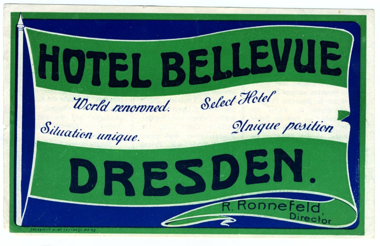 Hotel Bellevue - Dresden (Luggage Label)