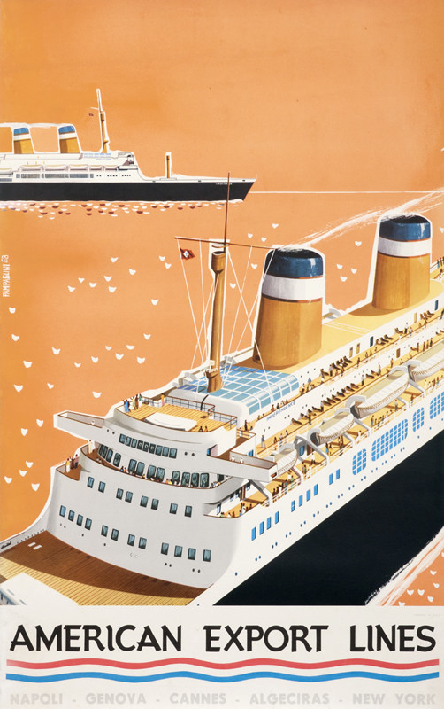 American Export Lines Napoli Genova Cannes Algeciras New York