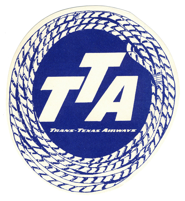 TTA Trans-Texas Airways (Luggage Label)