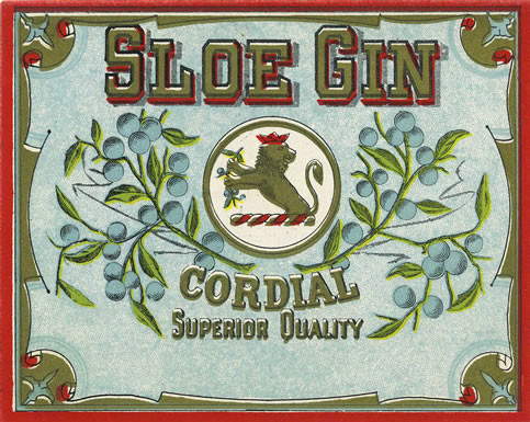 Sloe Gin Cordial (beverage label)